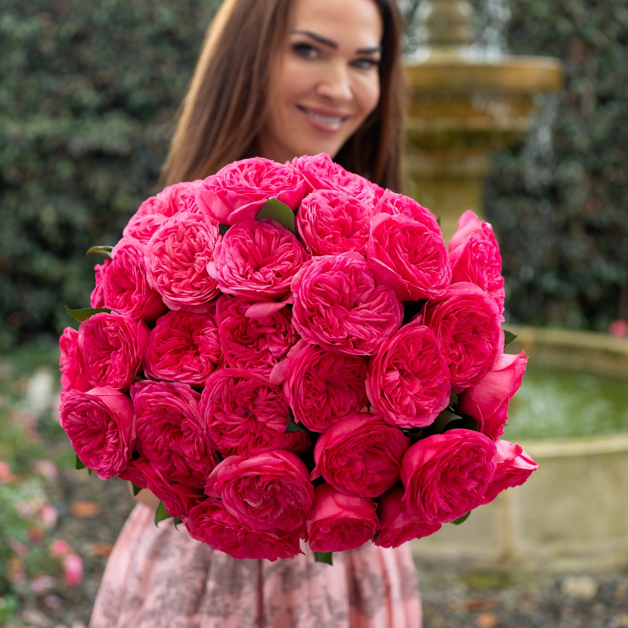 Baronesse Bouquet | Magenta Garden Rose Bouquet | Grace Rose Farm